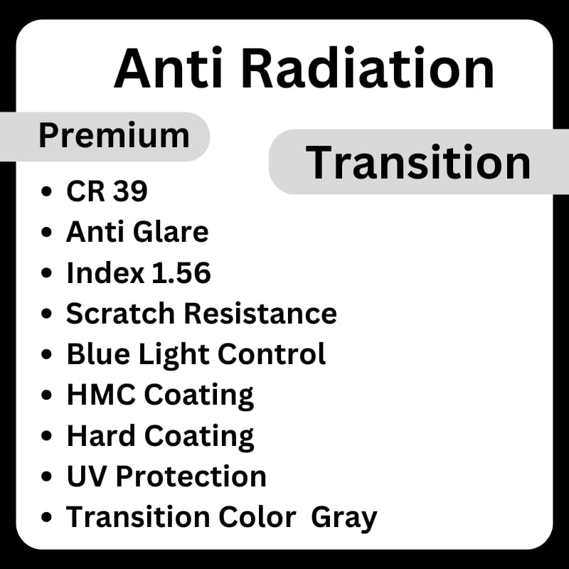 Premium Anti Radiation Transition – Optical Axis – The Optician You Trust